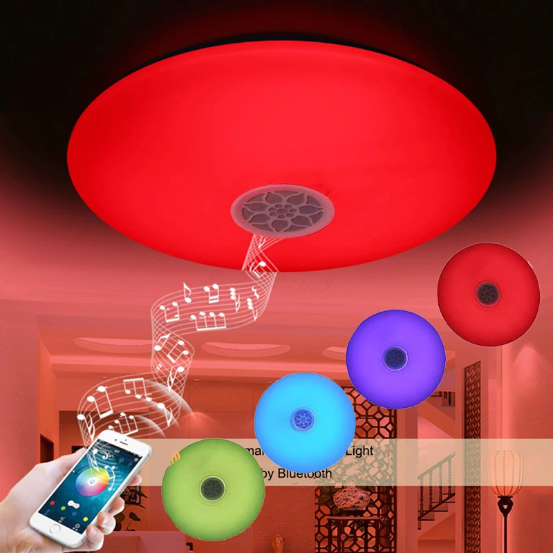 Smart led lâmpada do teto rgbw música luz de teto pode ser escurecido ...