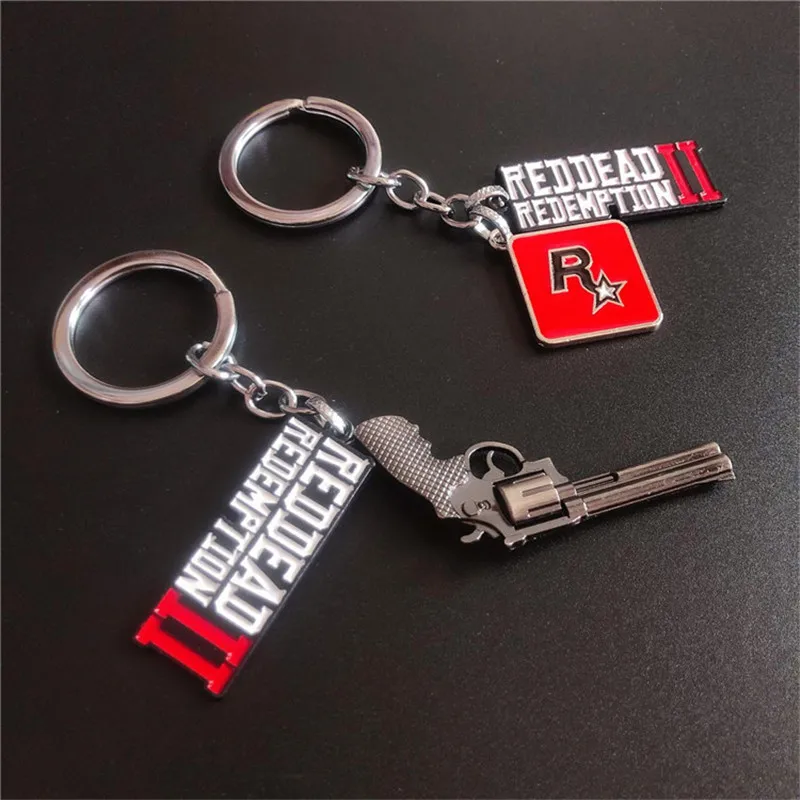 Hot Game Red Dead Redemption 2 Keychain Metal Key Ring Chain Gun For ...