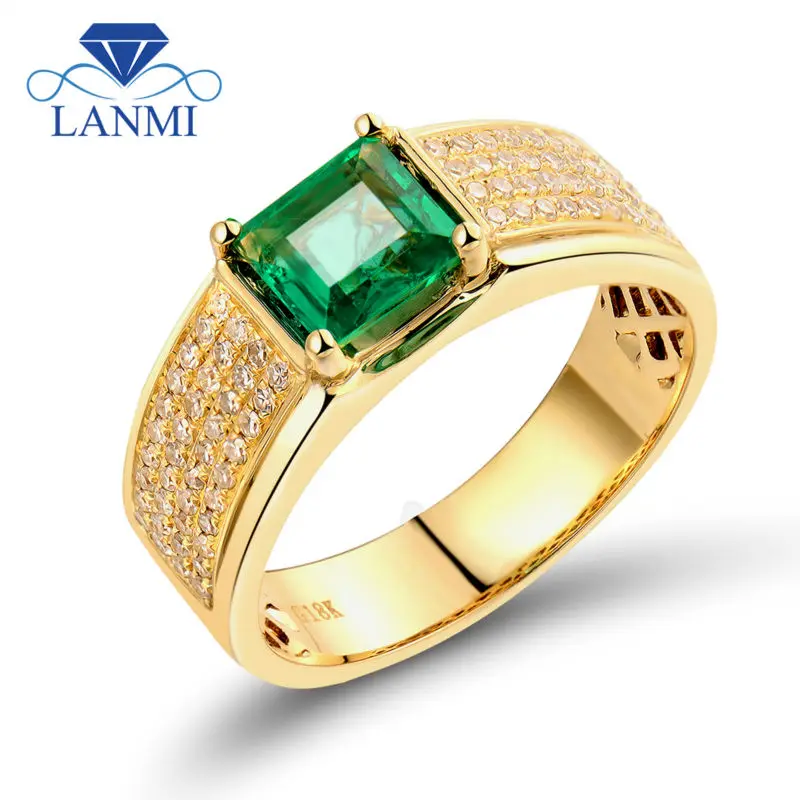 LANMI-lujosos-anillos-de-corte-de-princesa-para-hombre-oro-amarillo-de ...