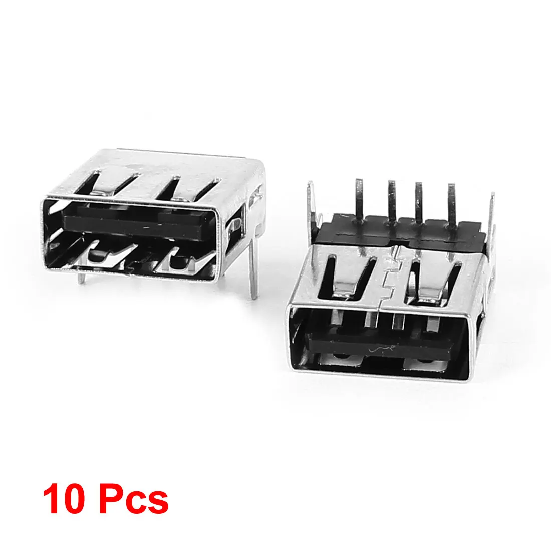 UXCELL 10 Pcs One Port Usb 2.0 Female Jacks 4 Right Angle Pins Sockets ...