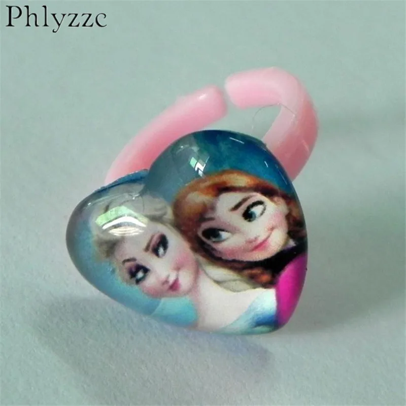 2017 Princess Rings Cute Heart Rings for children Girls glass ...