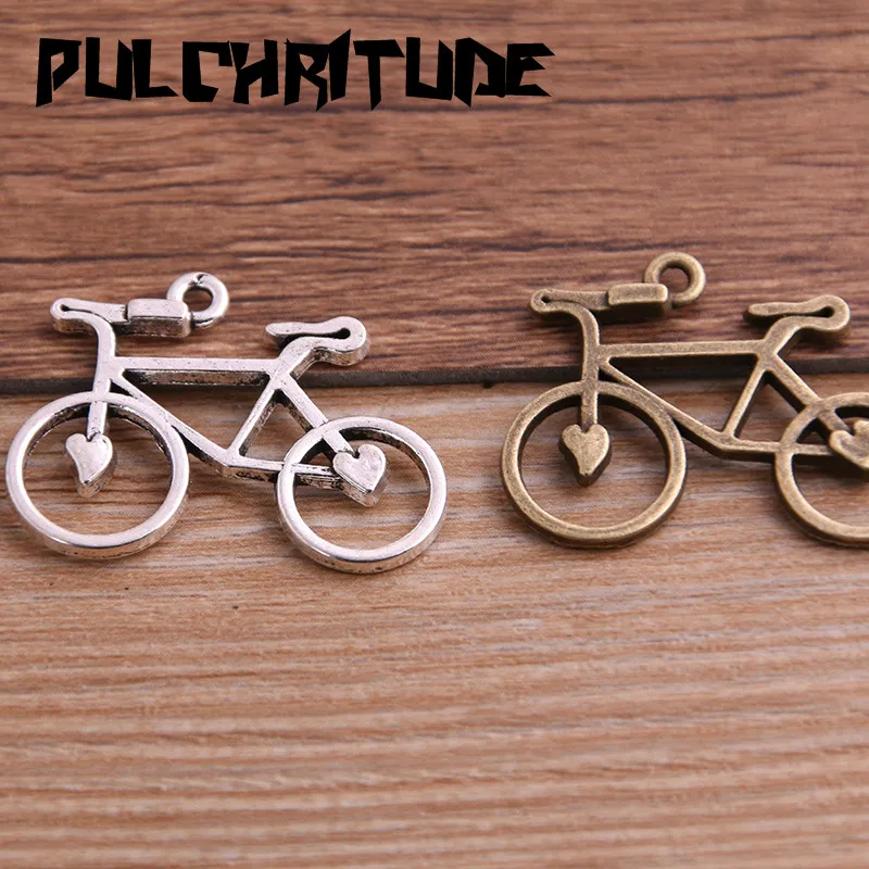 10PCS-24-31mm-Metal-Alloy-Two-Color-Bicycle-Charms-Sports-Pendants-For ...