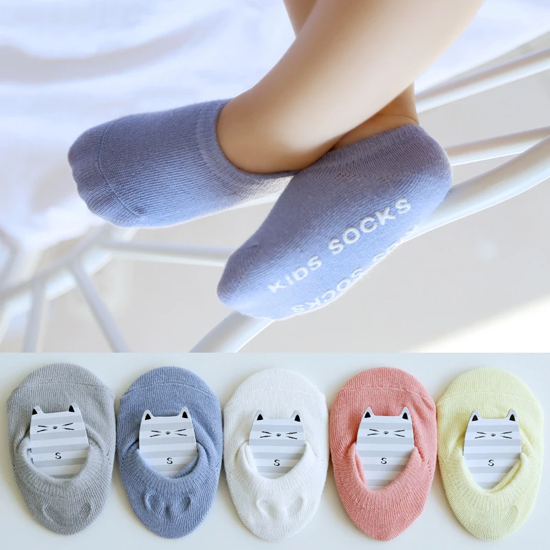 Spring Summer Invisible Socks Baby Kids Infant Toddler Cute Solid Anti ...