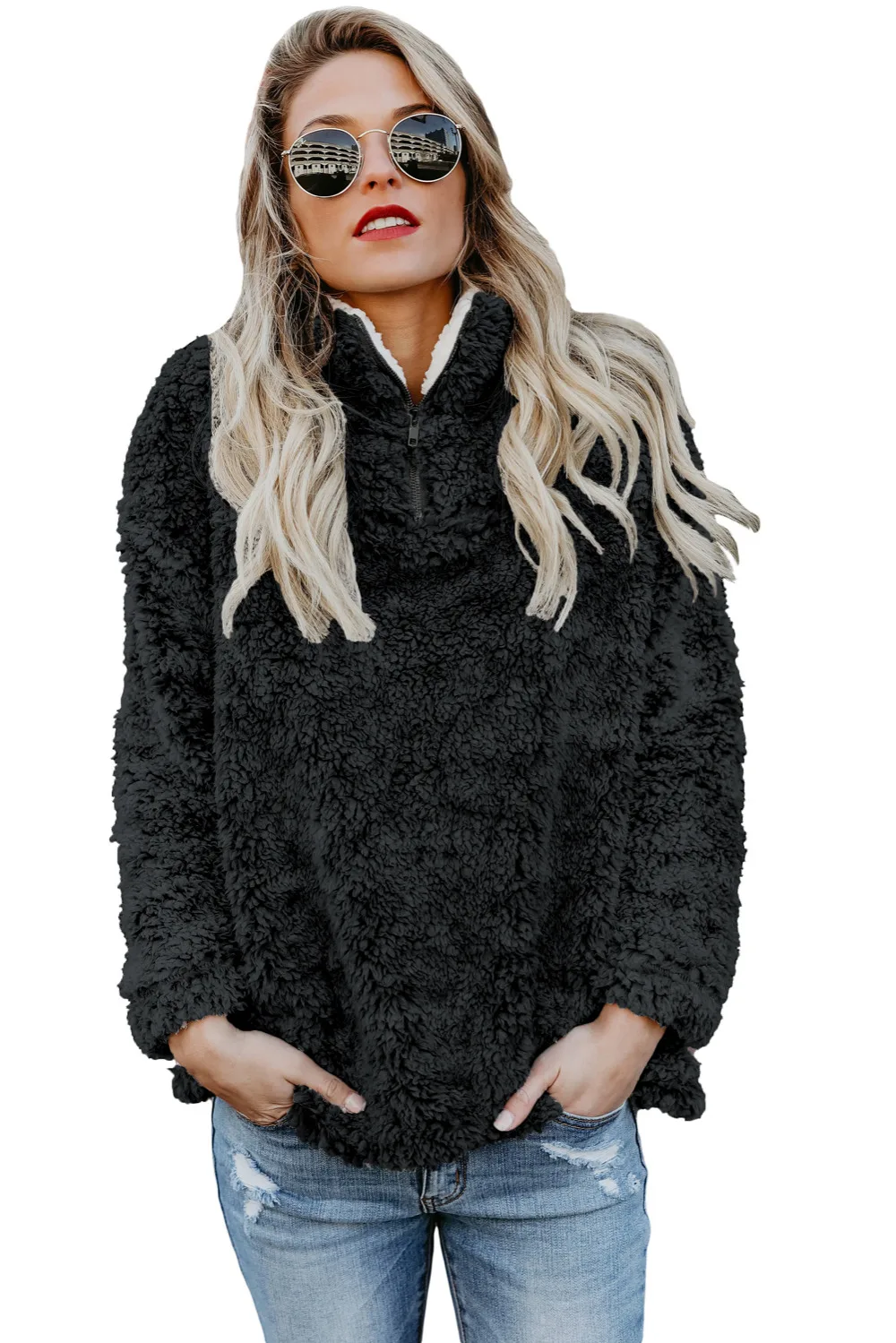 woman clothing Winter coat Jackets fashion Outerwear Solid Turtleneck ...