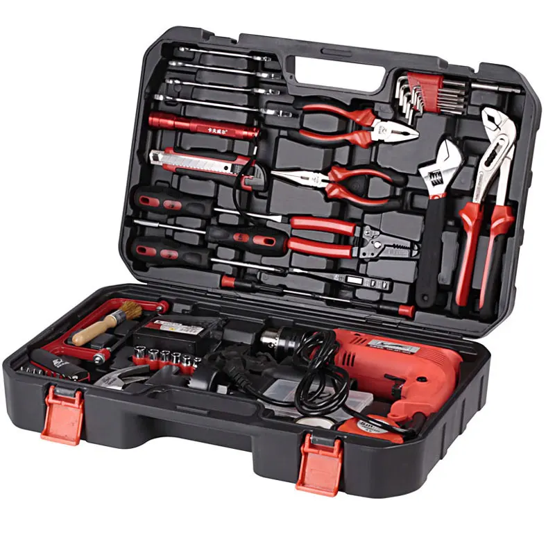 128pcs Household Hand Tool Kit Hammer Plier Screwdriver Knife Wrench ...