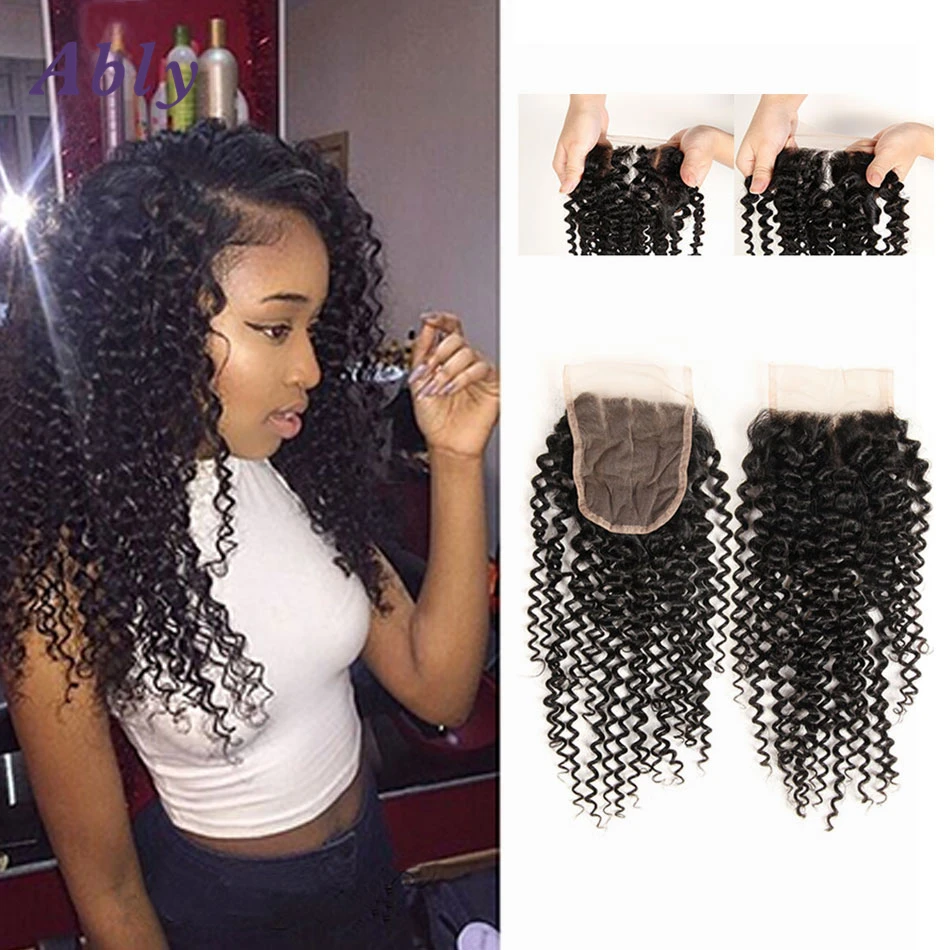 Ably 7a Virgin Malaysian Curly Closure Malaysian Hair Closures Human ...