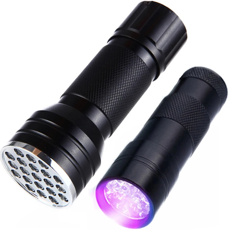 21 LED 9 led UV Flashlight Aluminium Invisible Blacklight Detection Ink ...