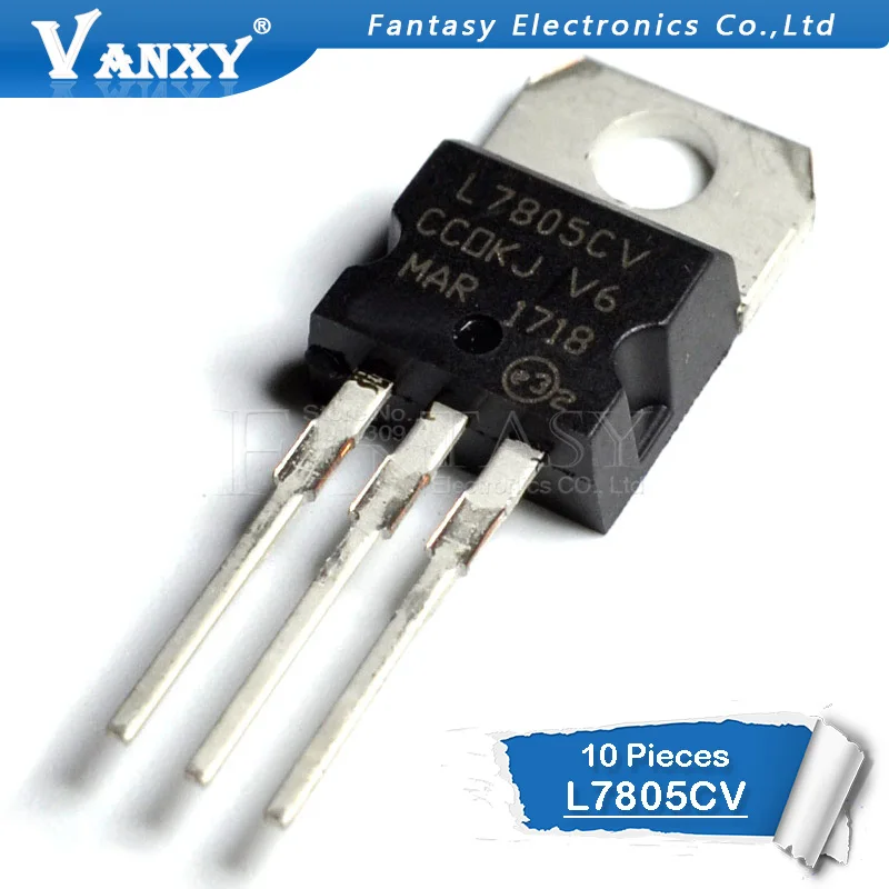 10 шт. L7805CV TO220 L7805 220 7805 LM7805 MC7805 Новый и оригинальный IC-in Интегральные схемы ...