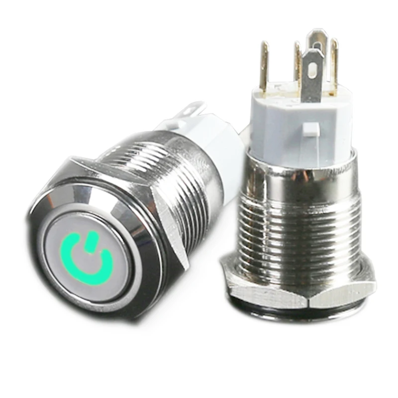 16mm metal button switch power supply self locking circular switch ...