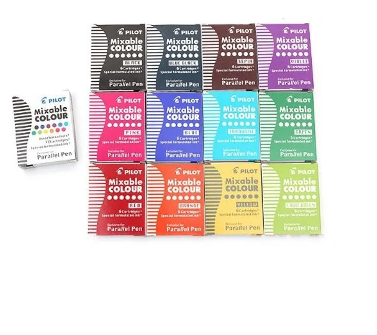 Pilot Parallel Calligraphy Pen Refill colour ink cartridges 6 pcs/box ...