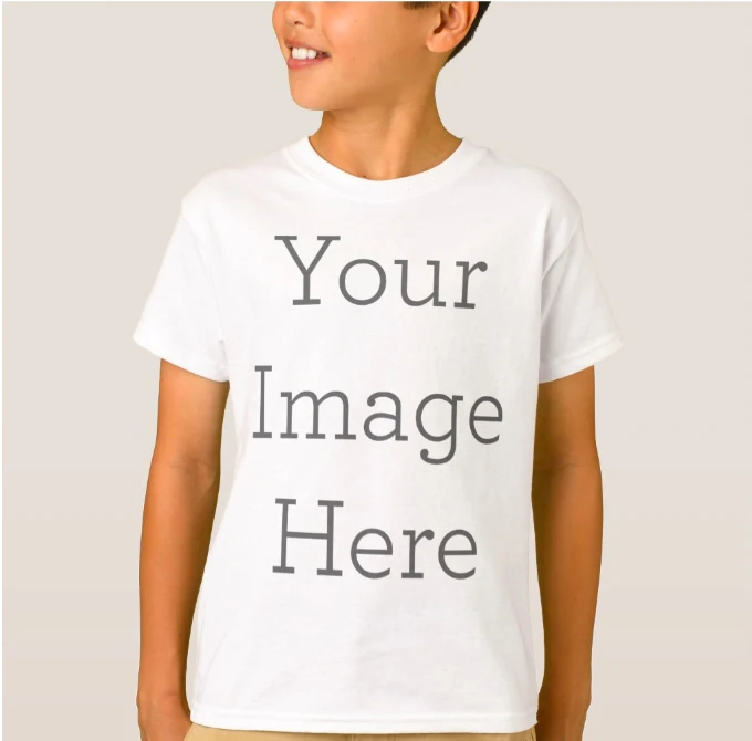 personalized custom white T shirt photo can printed short sleeved pure ...