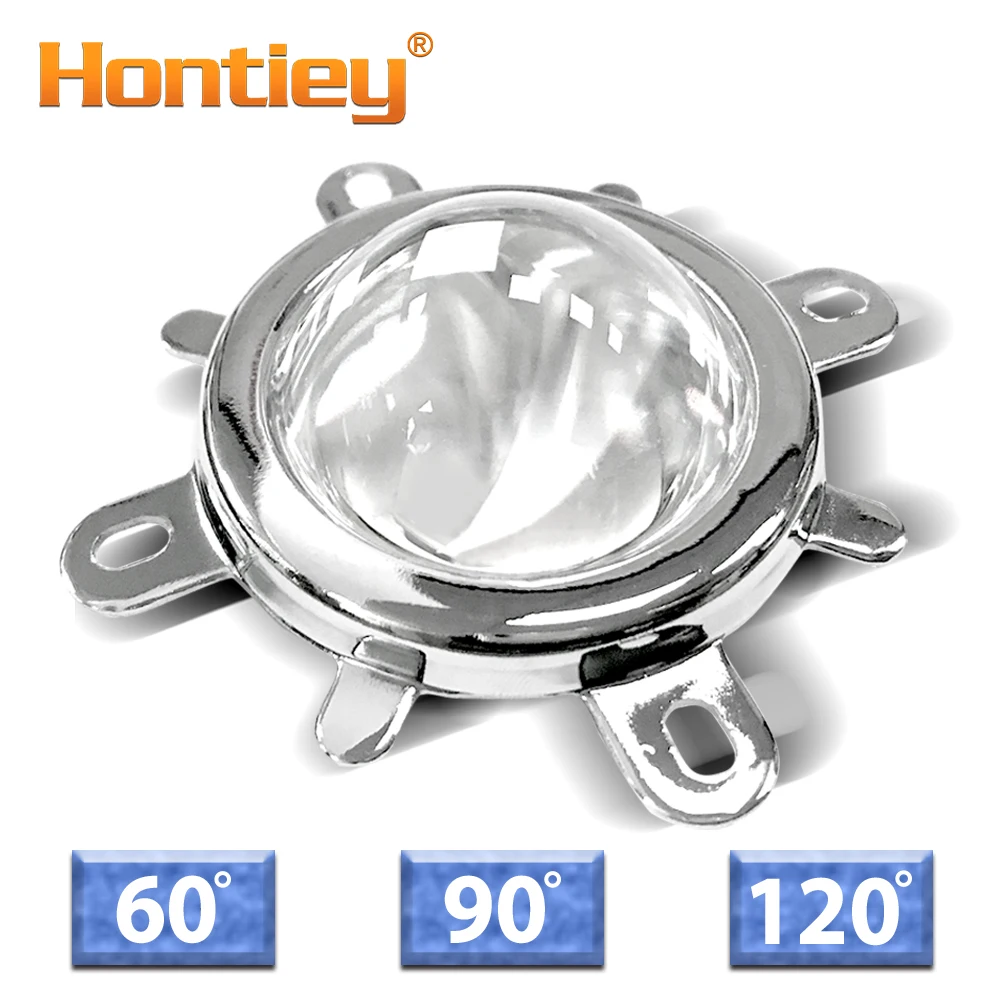 1 set 44mm LED Lens Optical Glass 60 90 120 degree Reflector Collimator ...
