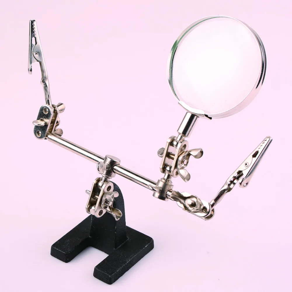 Free shipping 60mm 5X Third Hand Soldering Iron Stand Helping Clamp ...
