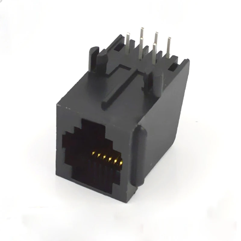 40pcs Rj11 Telephone Socket rj11 Connector 6P6C Interface 5721 6P6C Black Plastic RJ11 Socket ...