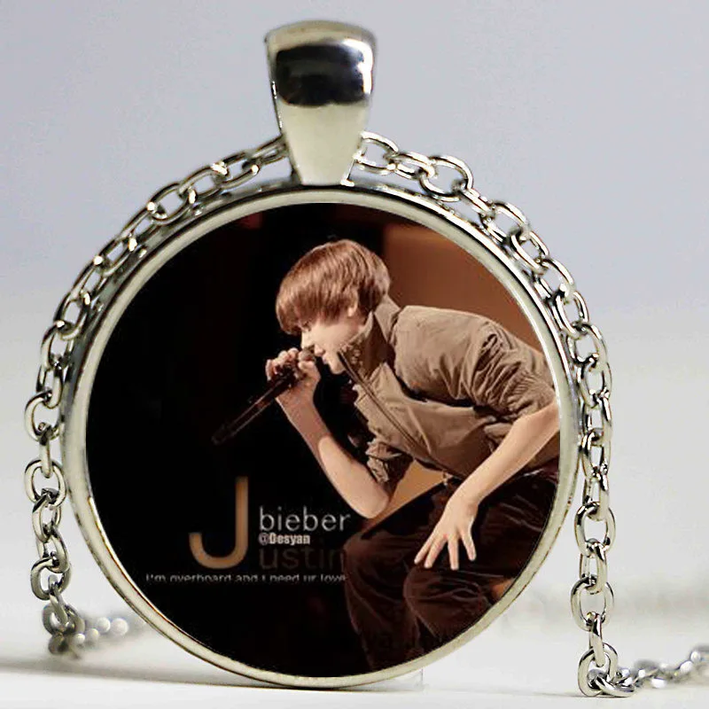 Justin Bieber Pendant Necklace New Round Glass Necklace Justin Bieber ...