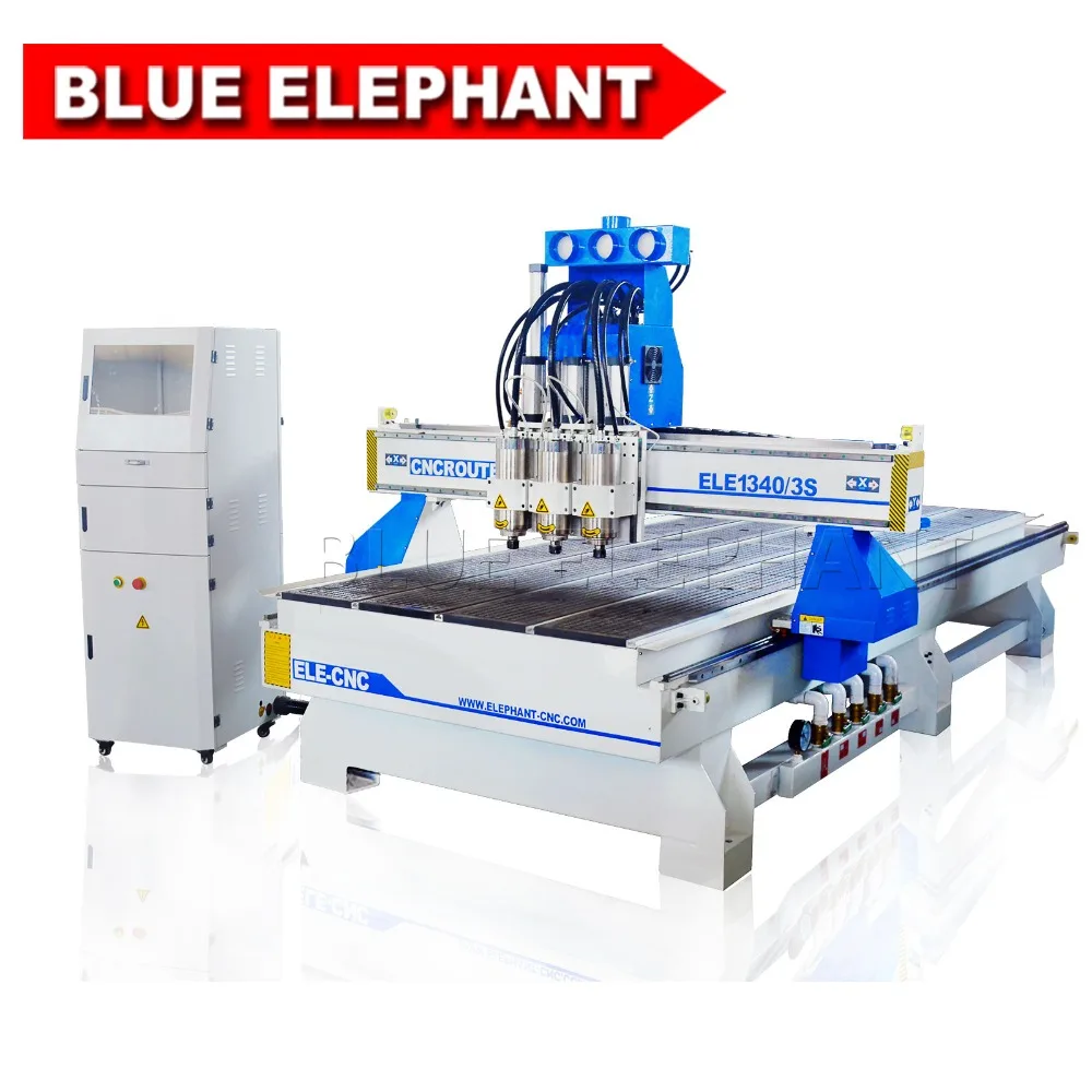High Speed Pneumatic System 3 Spindles Wood Cnc Router Machine 1325 for ...
