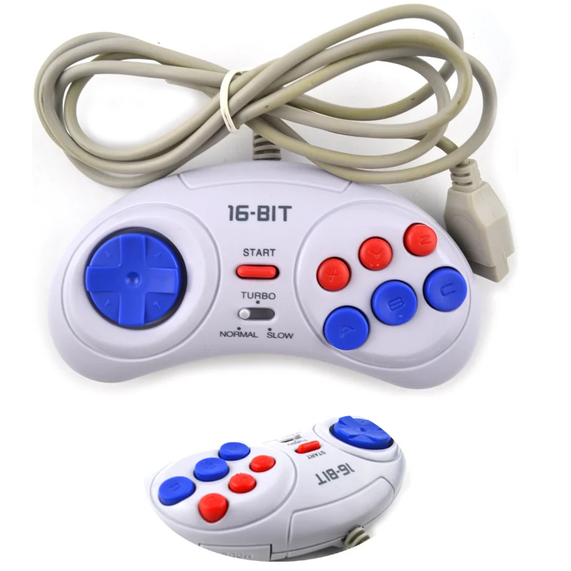 16-bit-Classic-Wired-Game-Controller-for-SEGA-Genesis-6-Button-Gamepad ...