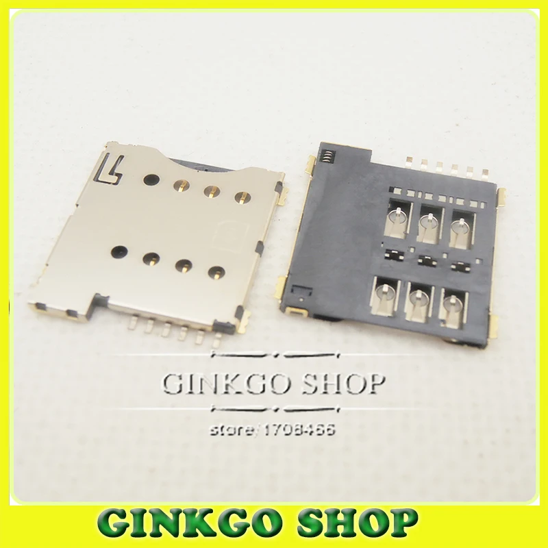 20pcs/lot High Quality Mobile Phone Micro Sim Card Slot 6p Self Push ...