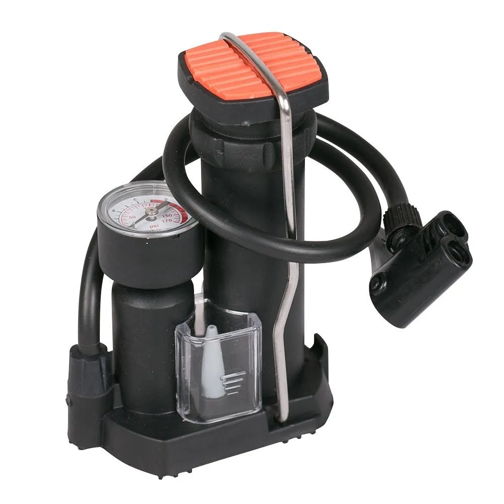 Bike Mini Pump Universal Bicycle Dual Head Portable Mini Foot Pump with ...