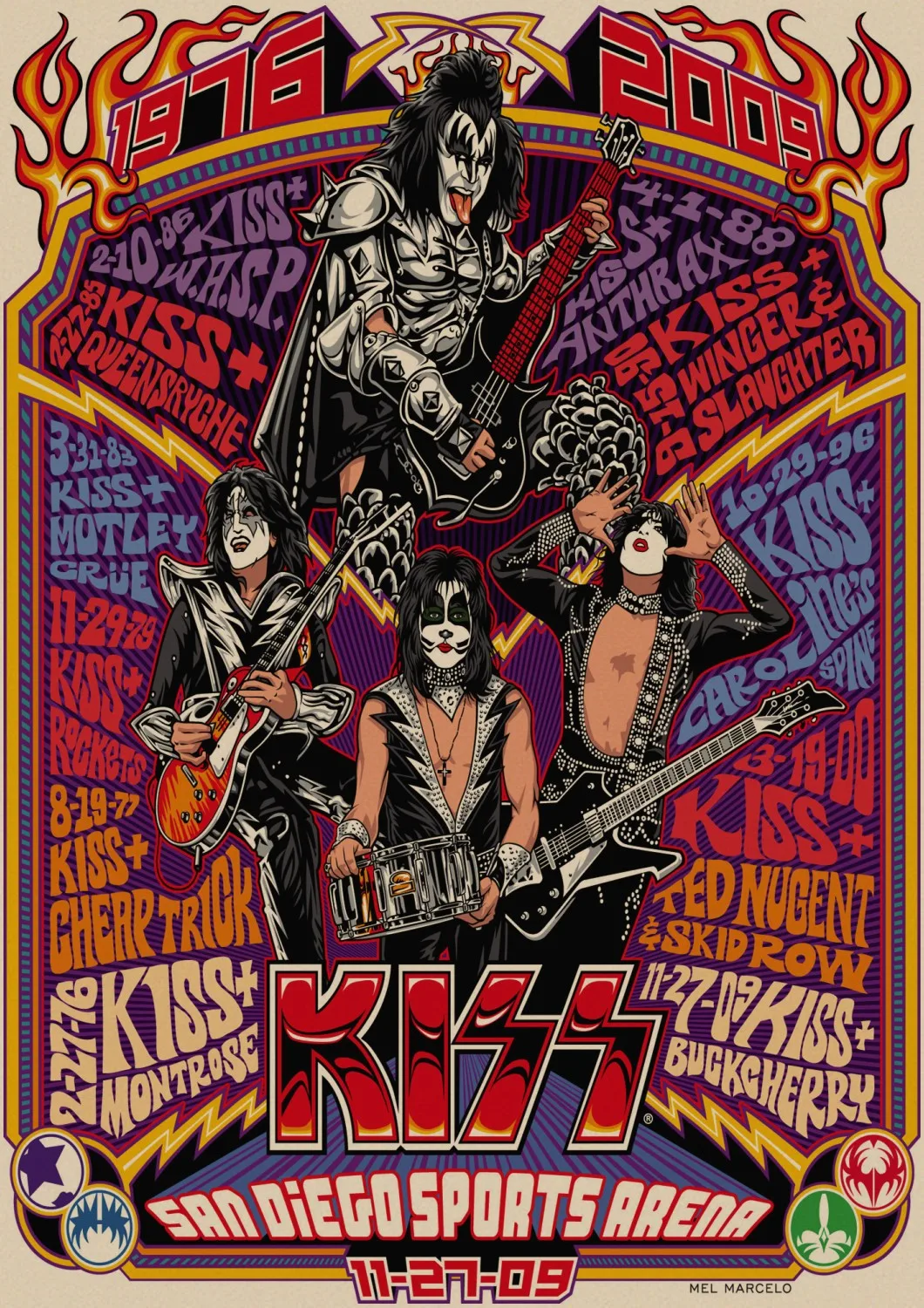 Póster Vintage Kiss band Kraft retro, equipo de música europea y ...