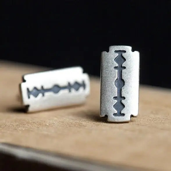 New-Design-Retro-Real-Solid-925-Sterling-Silver-Razor-Blade-Stud ...