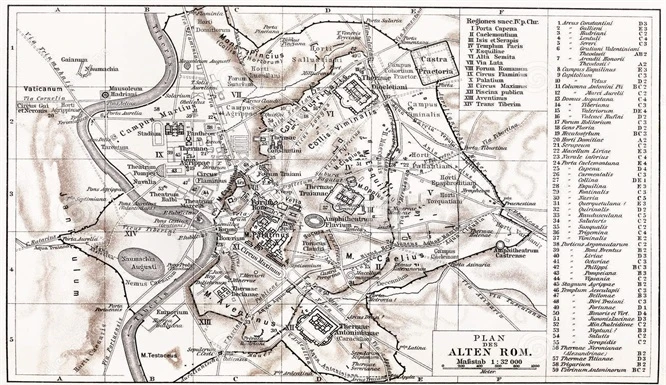 Plan Des Alten Rom City Map Classic Vintage Retro Kraft Decorative DIY ...