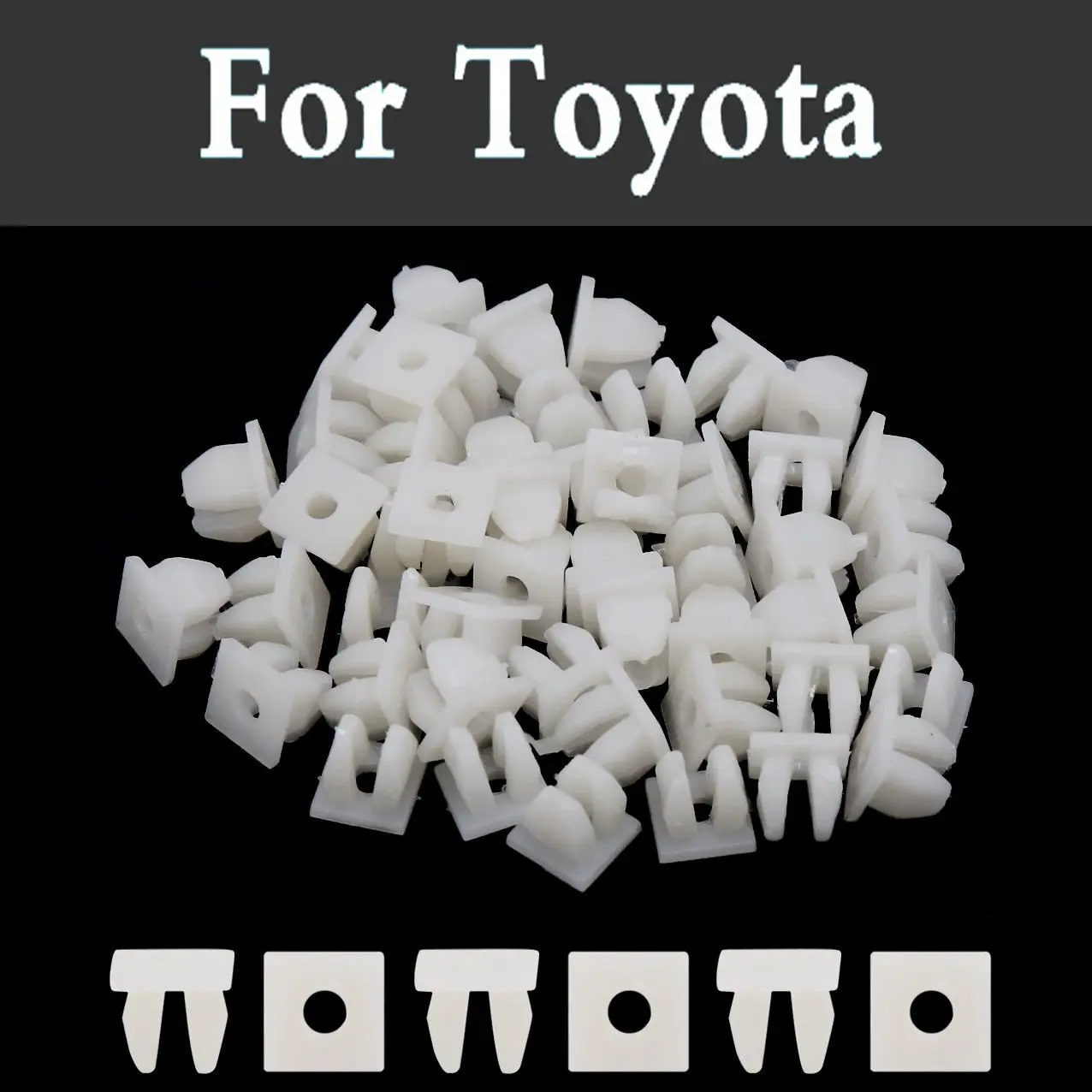 100pcs White Square Auto Bumper Fastener Rivets Retainer Clips For ...