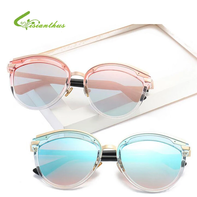 Moda Óculos De Sol Mulheres Retro Designer Super Rodada Círculo Olho De Gato Óculos Óculos De ...