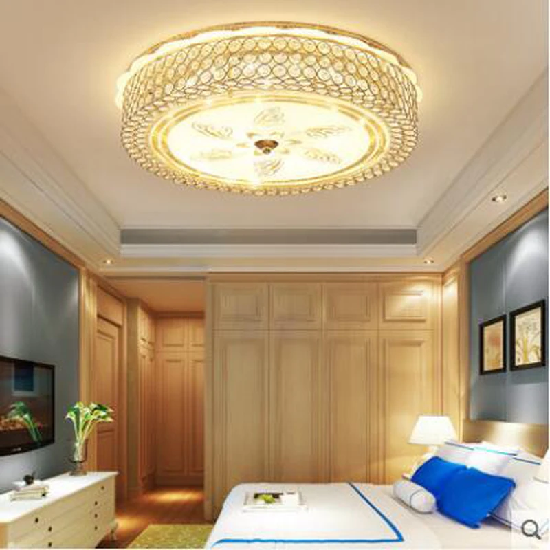 Simple modern bedroom lights romantic romantic ceiling lamp crystal ...