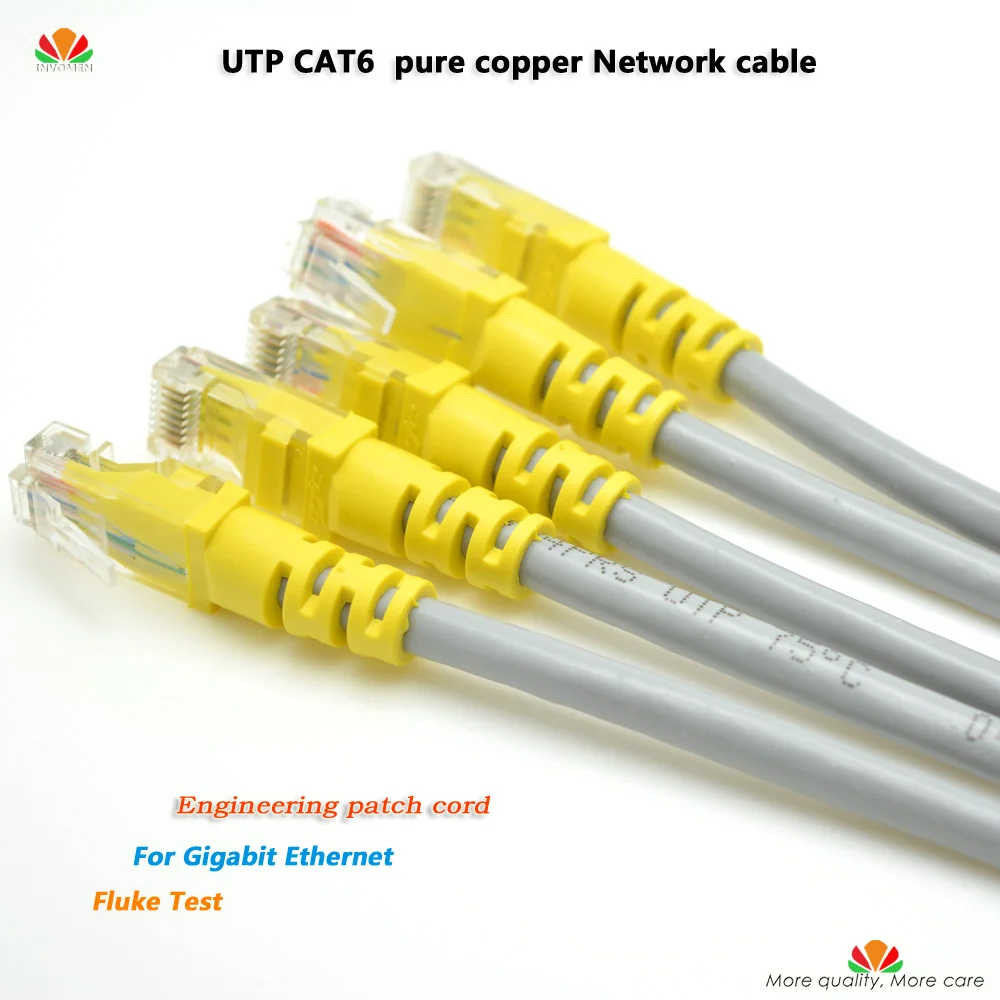 200pcs/lot 5ft Utp Cat6 Cable Rj45 Network Solid Pure Copper Twisted Pair Patch Panel Patch Cord ...