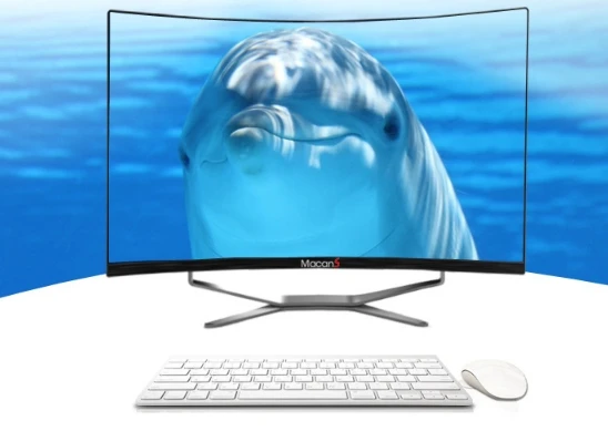 OEM 21.5 23.5 27 32 inch VGA DVI SPK HD curved computer with CPU i3 i5 ...