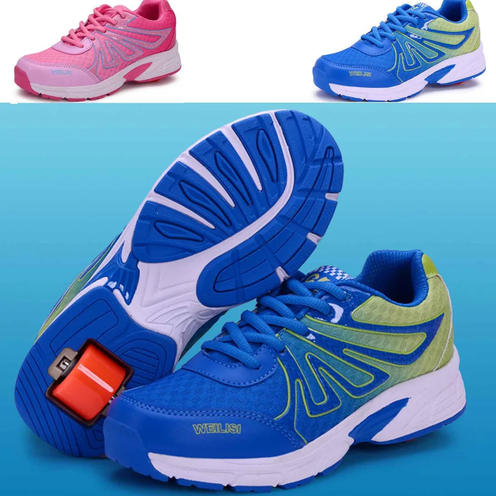 New Boy's Girls Breathable One Wheel Heelys Sneakers Shoes For Children ...