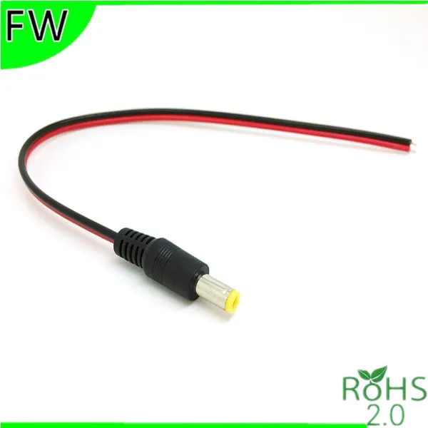 Full-copper-red-and-black-DC12V-interface-cable-male-female-5-5-2-1mm ...