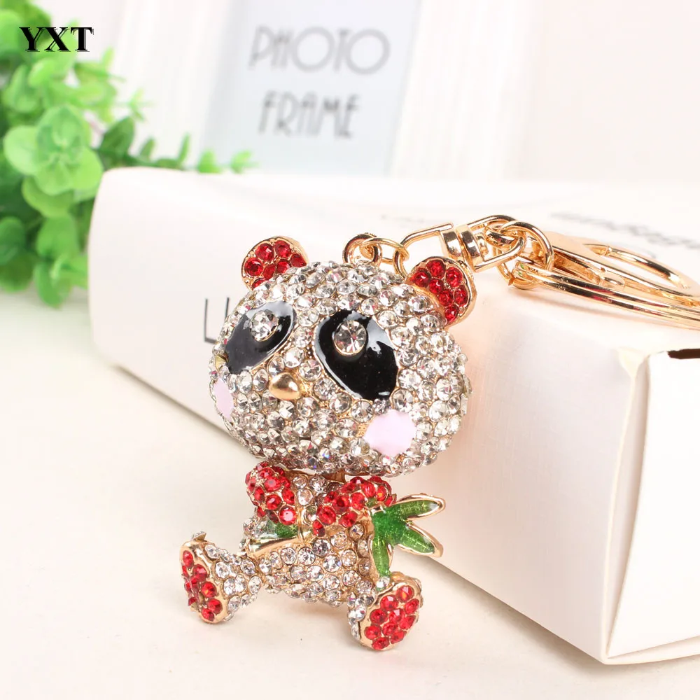 Bamboo Red Panda Keyring Cute Lovely Pendant Charm Crystal Purse Bag ...