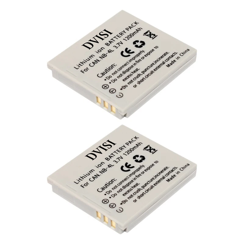 2Pcs 3.7V 1.2Ah NB 4L NB 4L Rechargeable Battery for Canon Digital IXUS ...