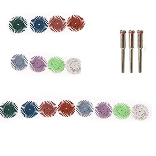 16 pcs 1" Radial Bristle Disc Brushes Polishing Burr with 3mm Mandrels ...