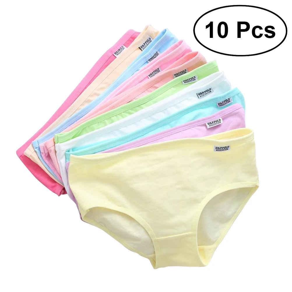 10 Pcs Free Size Candy Colors Sexy Cute Women Comfort Cotton Underwear