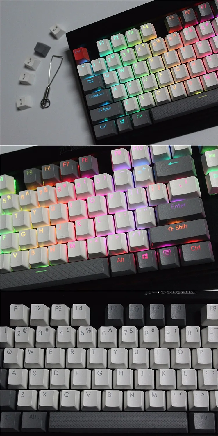 Black to White shine through gradient keycaps : r/MechanicalKeyboards