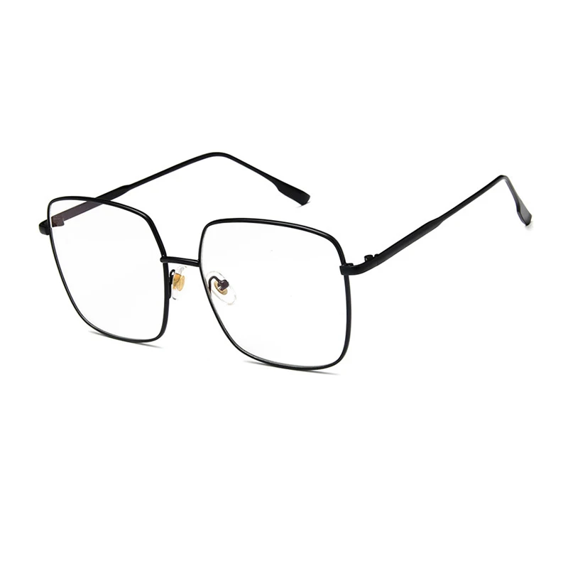Unisex Big Square Frame Metal glasses frames Vintage Literature and art ...