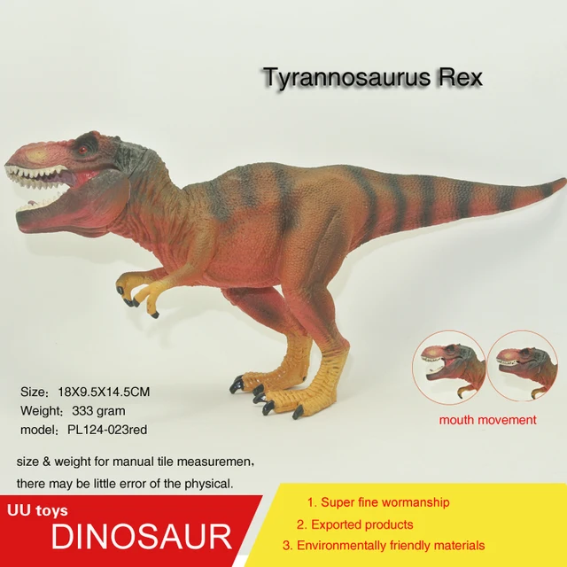 Hot toys Red Tyrannosaurus Rex Jurassic Plastic Dinosaur Toys Model ...