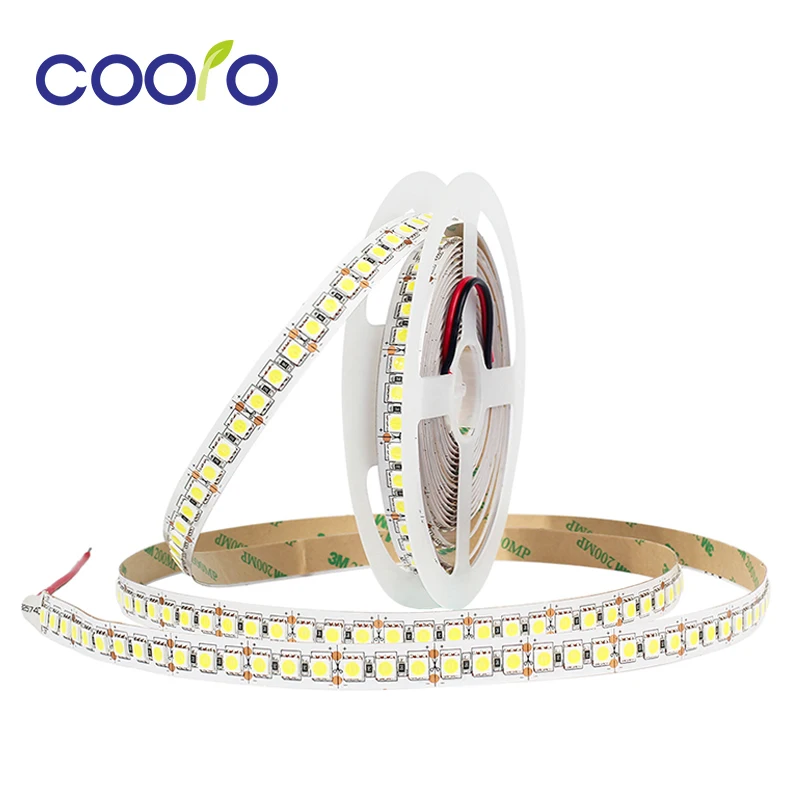 120 LEDs/meter Single Line SMD 5050 Flexible LED Strip Light White/Warm ...