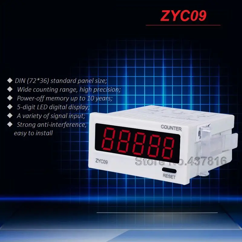 5-digit Led Digital Display Counter Addition Counting 10 Years Power ...
