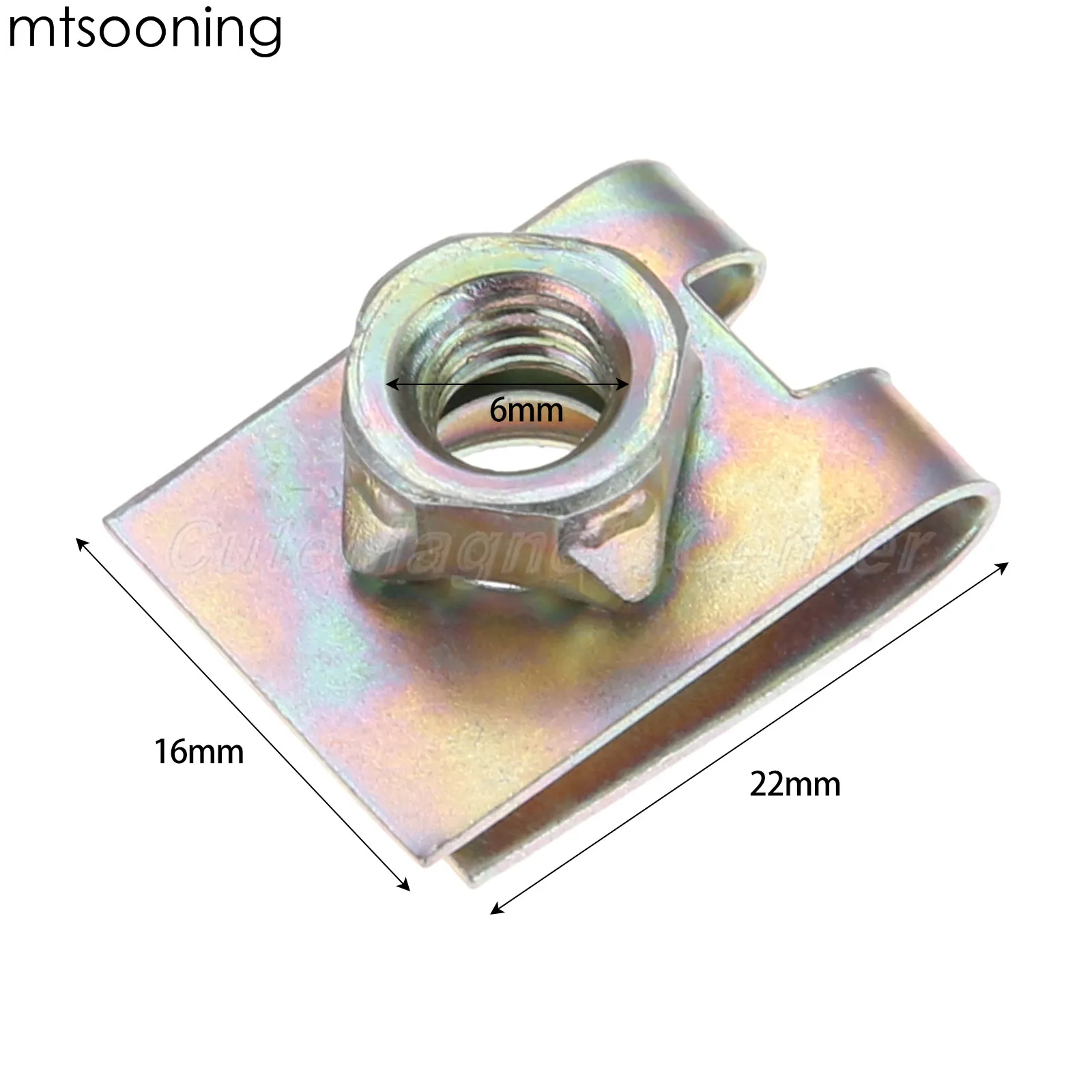 mtsooning-Auto-20-pcs-Metal-Spring-U-Type-Plate-Nut-Speed-Clips-M6-for ...