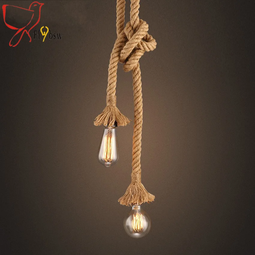 Vintage Retro Creative Rope Pendant Lights Loft/Restaurant Bedroom ...