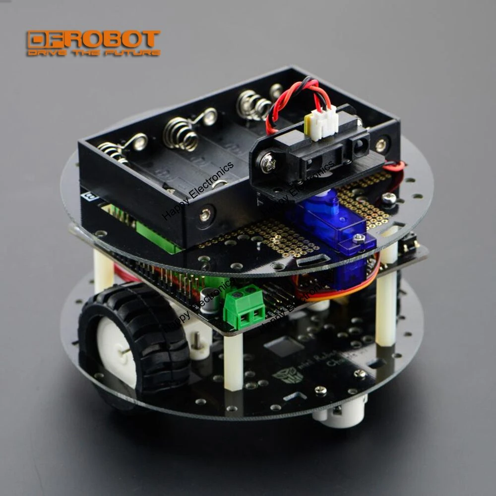 Dfrobot Miniq Discovery Smart Car Kit Romeo V2 Controller Gp2y0a21 Distance Sensor 9g Micro