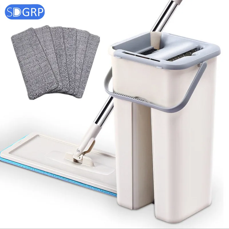 Magic Cleaning Mops Free Hand Spin Cleaning Microfiber Mop with Bucket ...