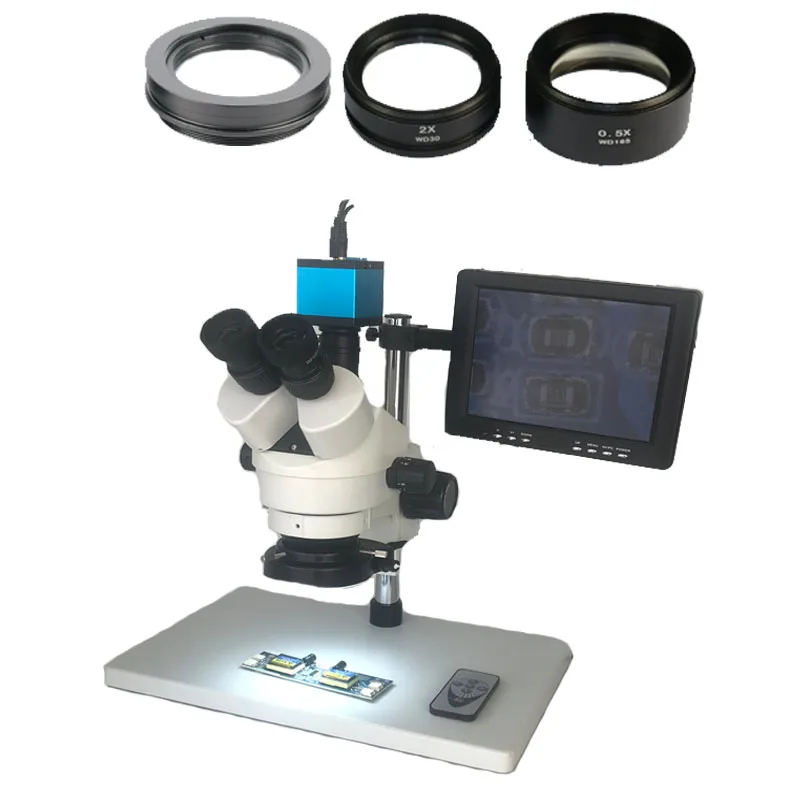 16MP 1080P industrial microscope camera +3.5X 7X 45X 90X Trinocular ...
