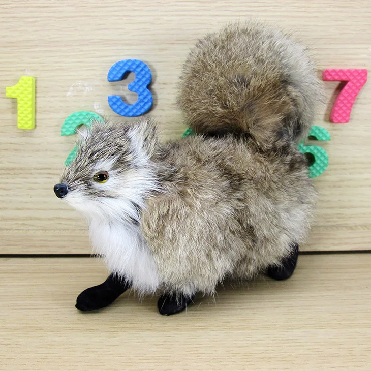new simulation squirrel toy plastic&fur walking squirrel model gift ...