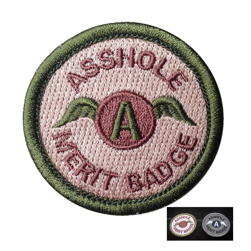 Wholesale 20pcs Asshole Merit Badge Embroidered Embroidery Patches