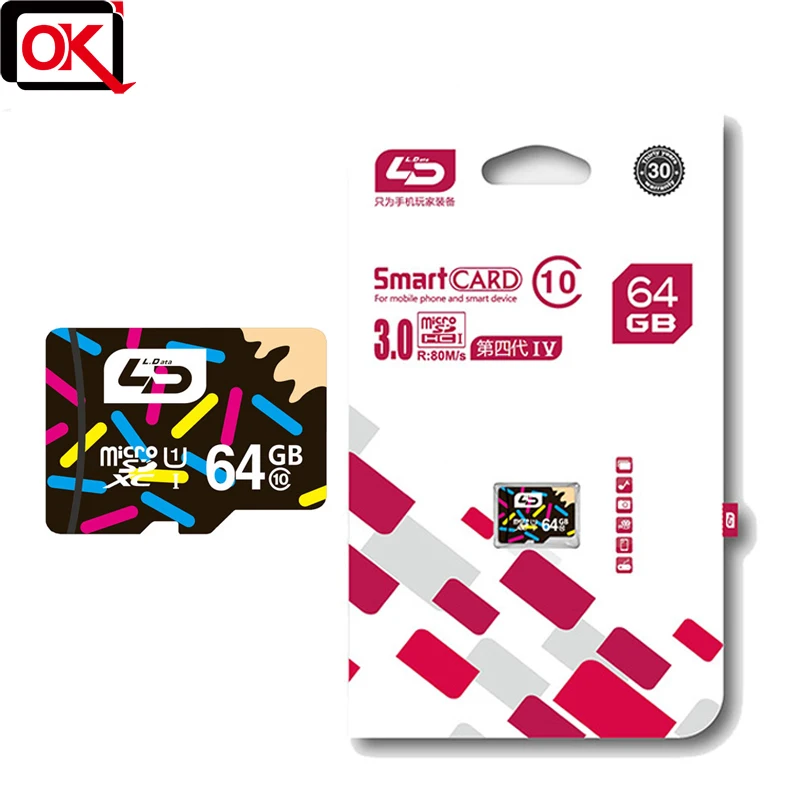 LD Micro SD Card 64GB/32GB/16GB Class10 Memory Card Micro SD Real ...